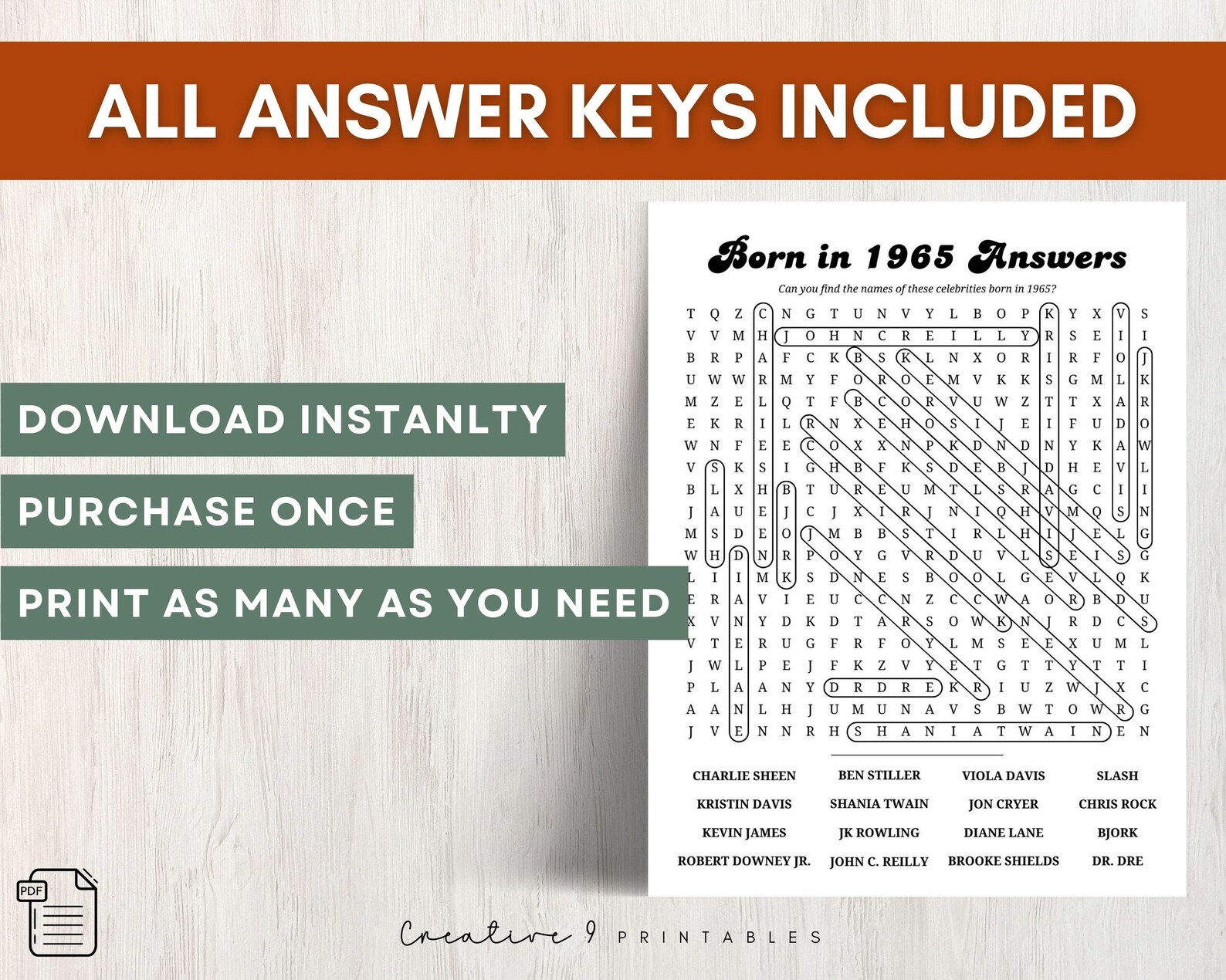 1965 Trivia Game Bundle for Adults, 60th Birthday Party Games, Born in ...