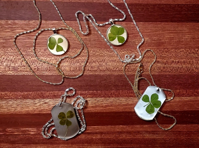 Real Four Leaf Clover Pendants - Etsy