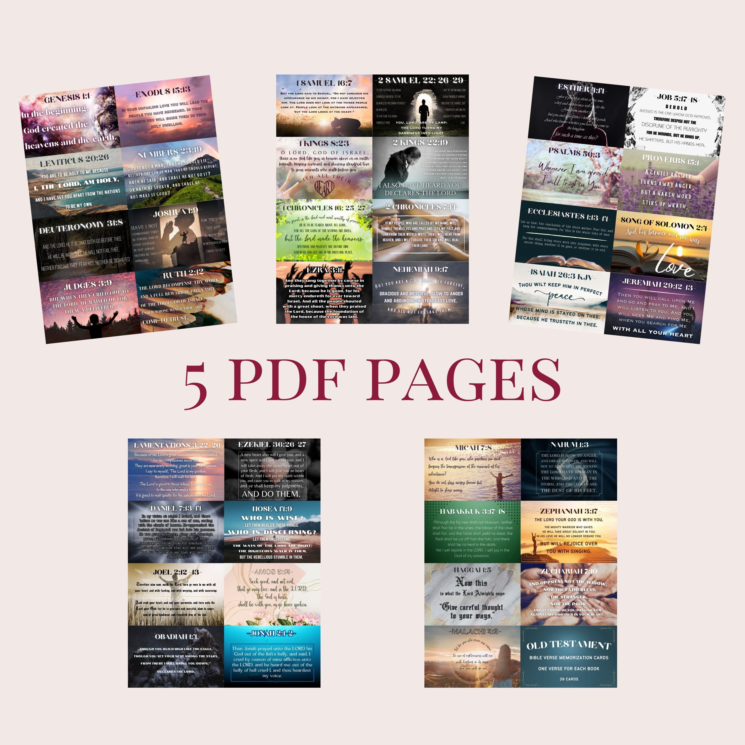 Old Testament Scripture Quotes, Bible Verse Printable Note Cards ...