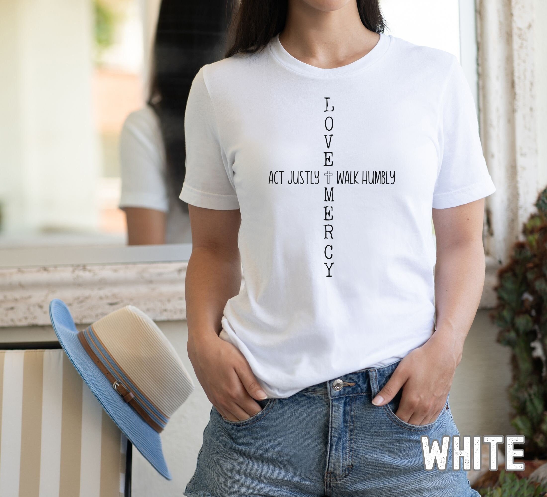 Cross Tshirt, Christian Merch for Women, Simple Bible Verse Tee ...