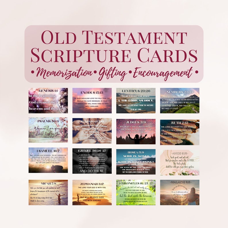 Old Testament Scripture Quotes, Bible Verse Printable Note Cards ...