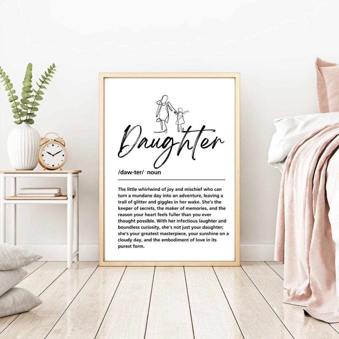 Daughter Definition, PRINTABLE Art Decor, Dictionary Meaning, Her ...