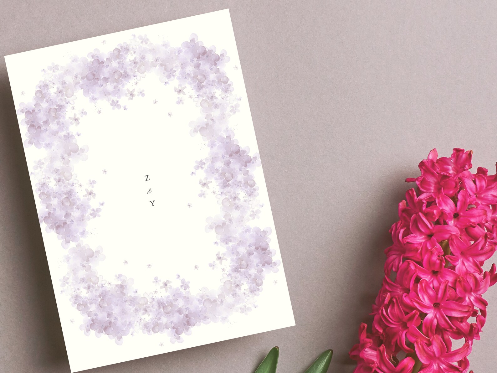 Lilac Cherry Blossom Muslim Wedding Invitation | Lilac Watercolor ...
