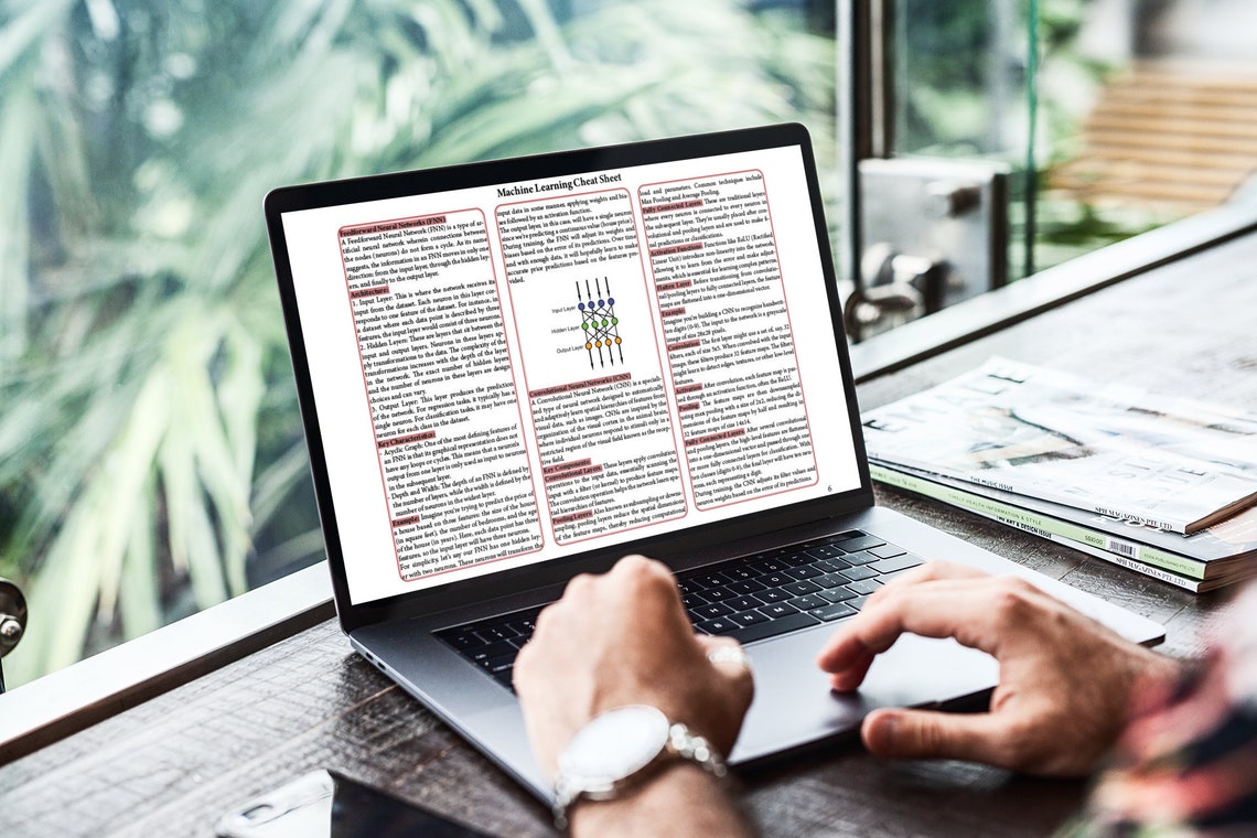 Machine Learning Cheat Sheet: Algorithms, Neural Networks (PDF Download ...
