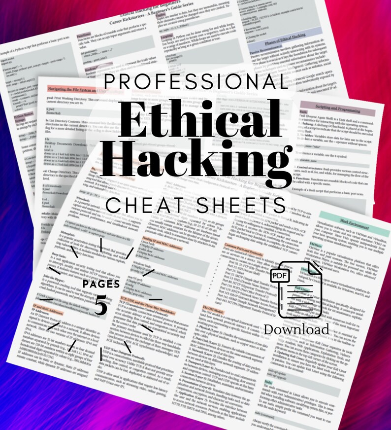 Ethical Hacking Cheat Sheet Programming Penetration Testing Handbook ...