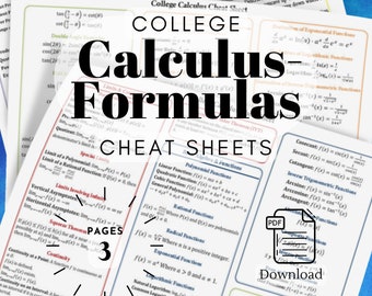 Calculus Formula Sheet Pdf