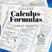 College Calculus Formulas Cheat Sheet Calculus Formula List Algebra ...
