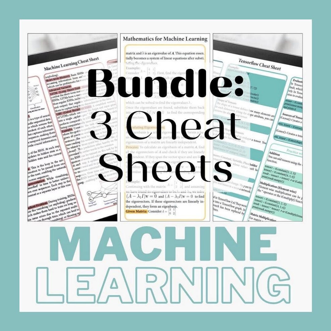 Machine Learning Bundle - Math Tensorflow & ML Guide PDF - Etsy