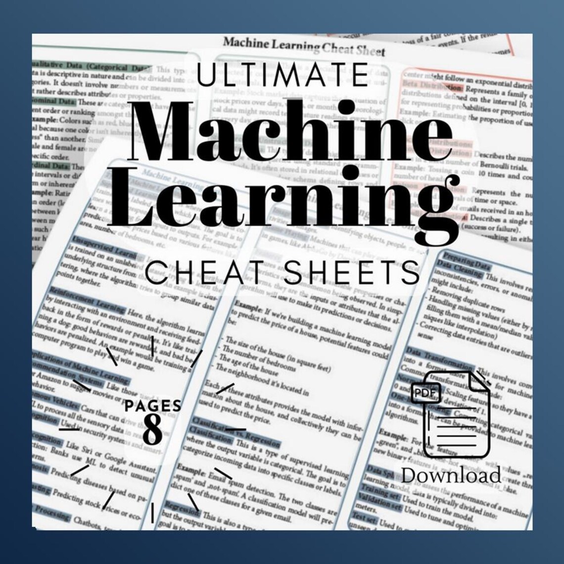 Machine Learning Cheat Sheet - Algorithms Overview Neural Networks Handbook Machine Learning for ...
