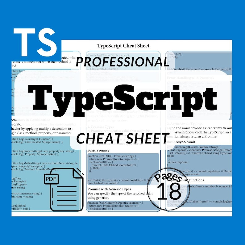Typescript Cheat Sheet for Beginners - Learn Typescript Basics Key Features Typescript Advanced ...