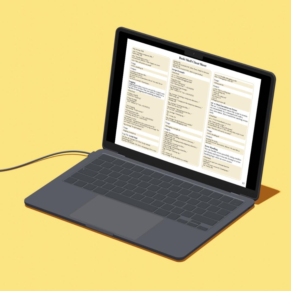 Bash for Beginners Cheat Sheet - Learn Shell Basics Bash Commands Key Functions Shell Scripting ...