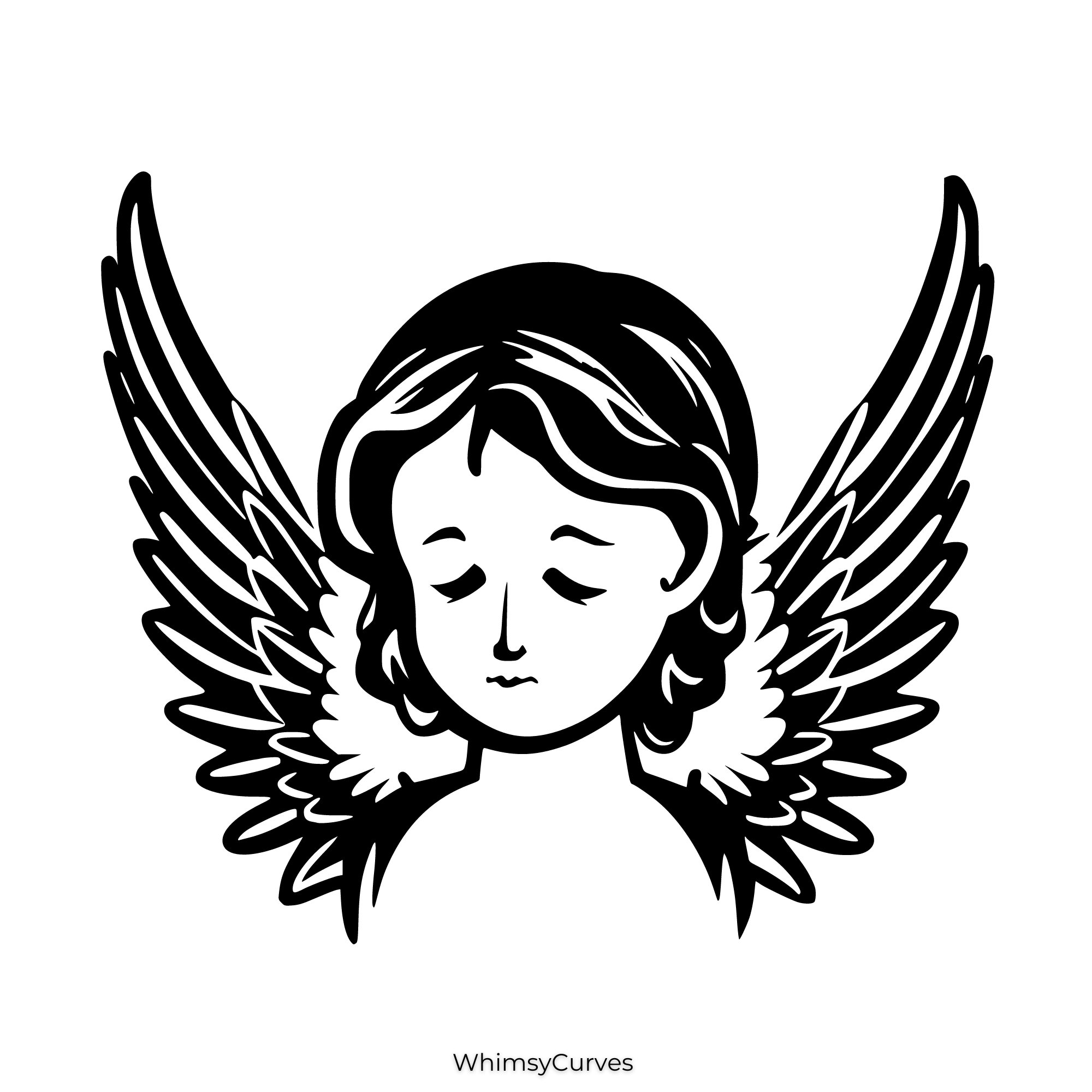Sad Angel in Vector (svg, Pdf, Jpeg, Png - Instant Digital Download) - Etsy
