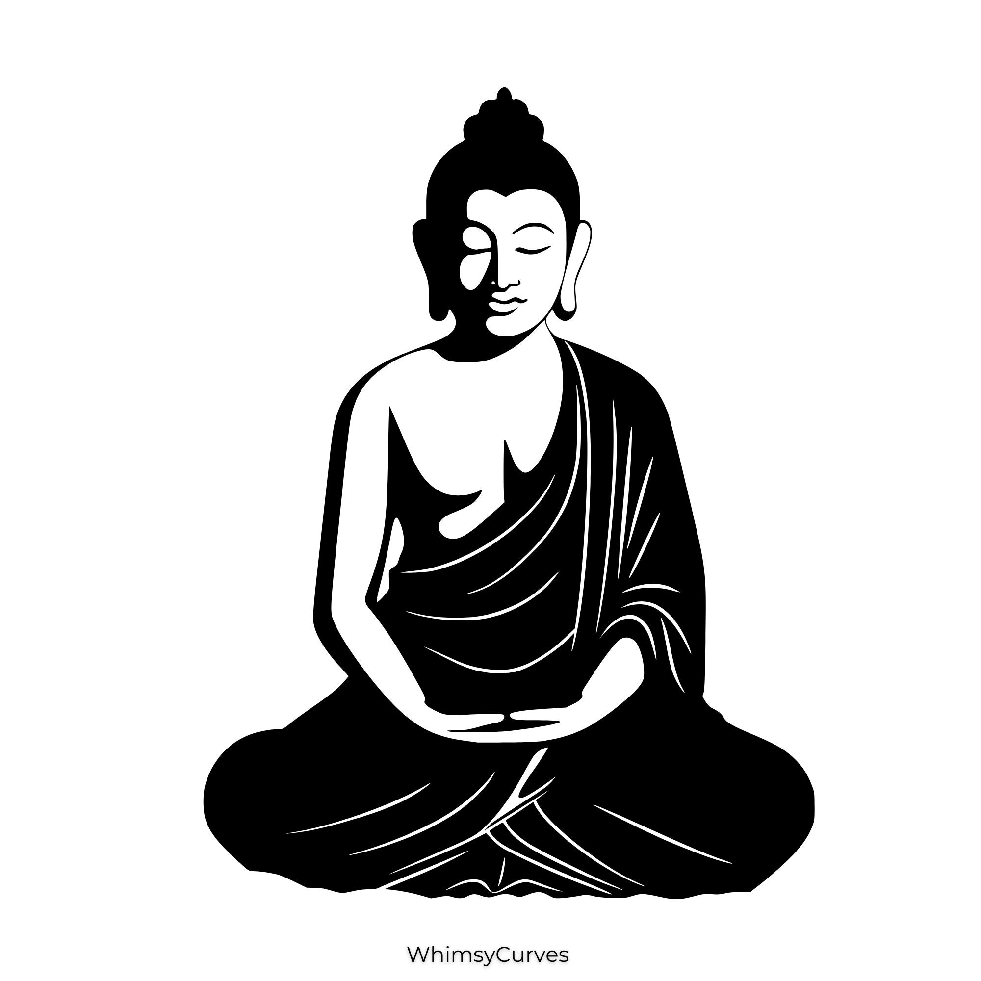 Sitting Buddha in Vector svg, Pdf, Jpeg, Png Instant Digital Download ...