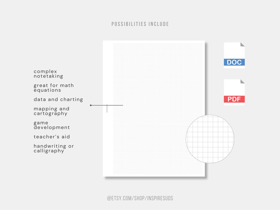 PDF Templates for Digital Notes Quadrille Graph Paper Compatible With ...