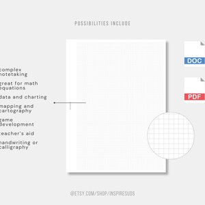 PDF Templates for Digital Notes Quadrille Graph Paper Compatible With ...