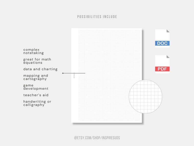 PDF Templates for Digital Notes Quadrille Graph Paper Compatible With ...