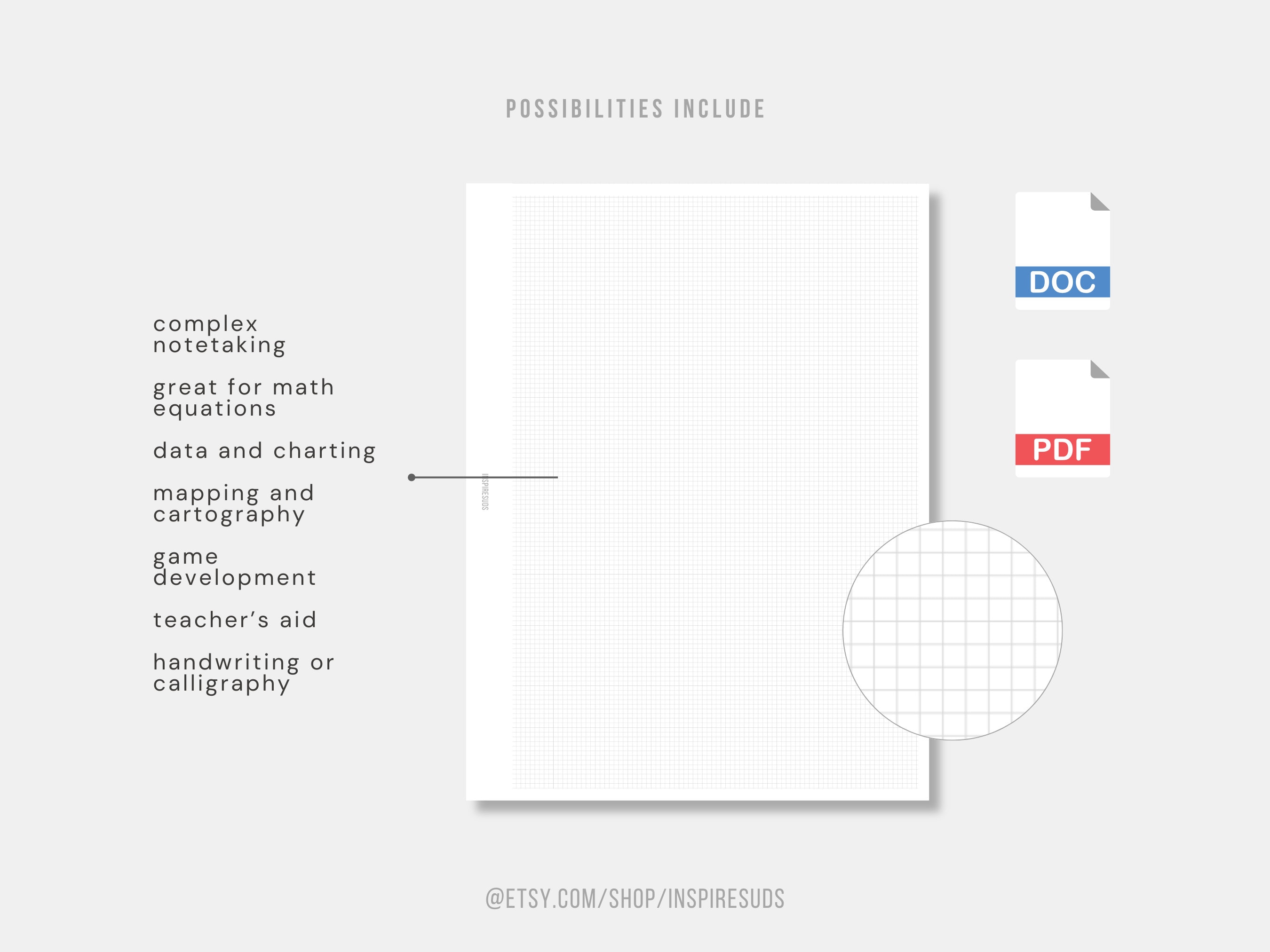 PDF Templates for Digital Notes Quadrille Graph Paper Compatible With ...
