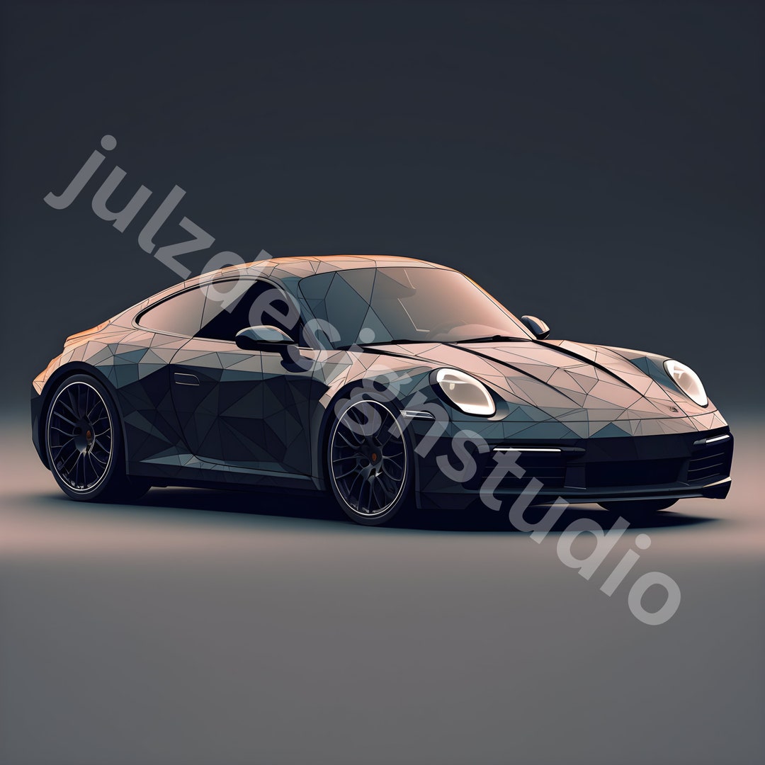 Porsche 992 - Geometric Merge - Porsche Mural - 4K - Etsy