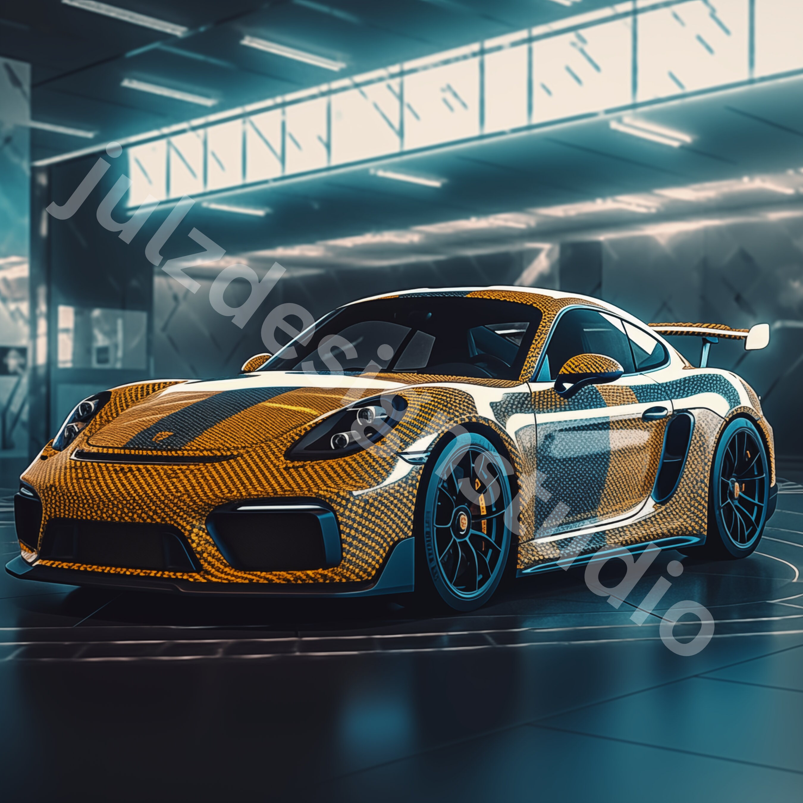 Porsche Cayman GT4 RS - Geometric Merge - V2 - Porsche Digital Print ...