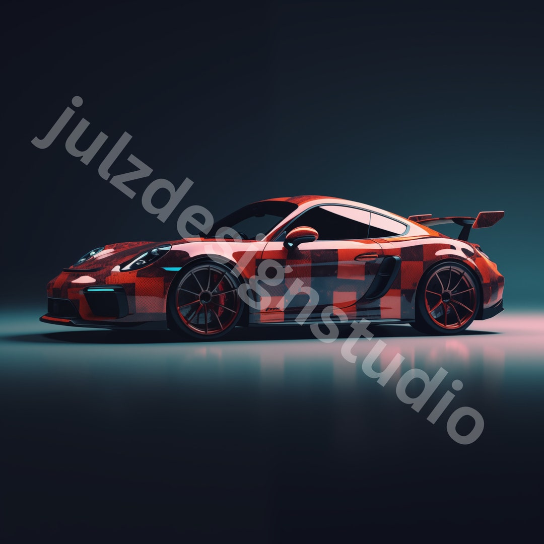 Porsche Cayman GT4 RS - Geometric Merge - V4 - Porsche Digital Print ...
