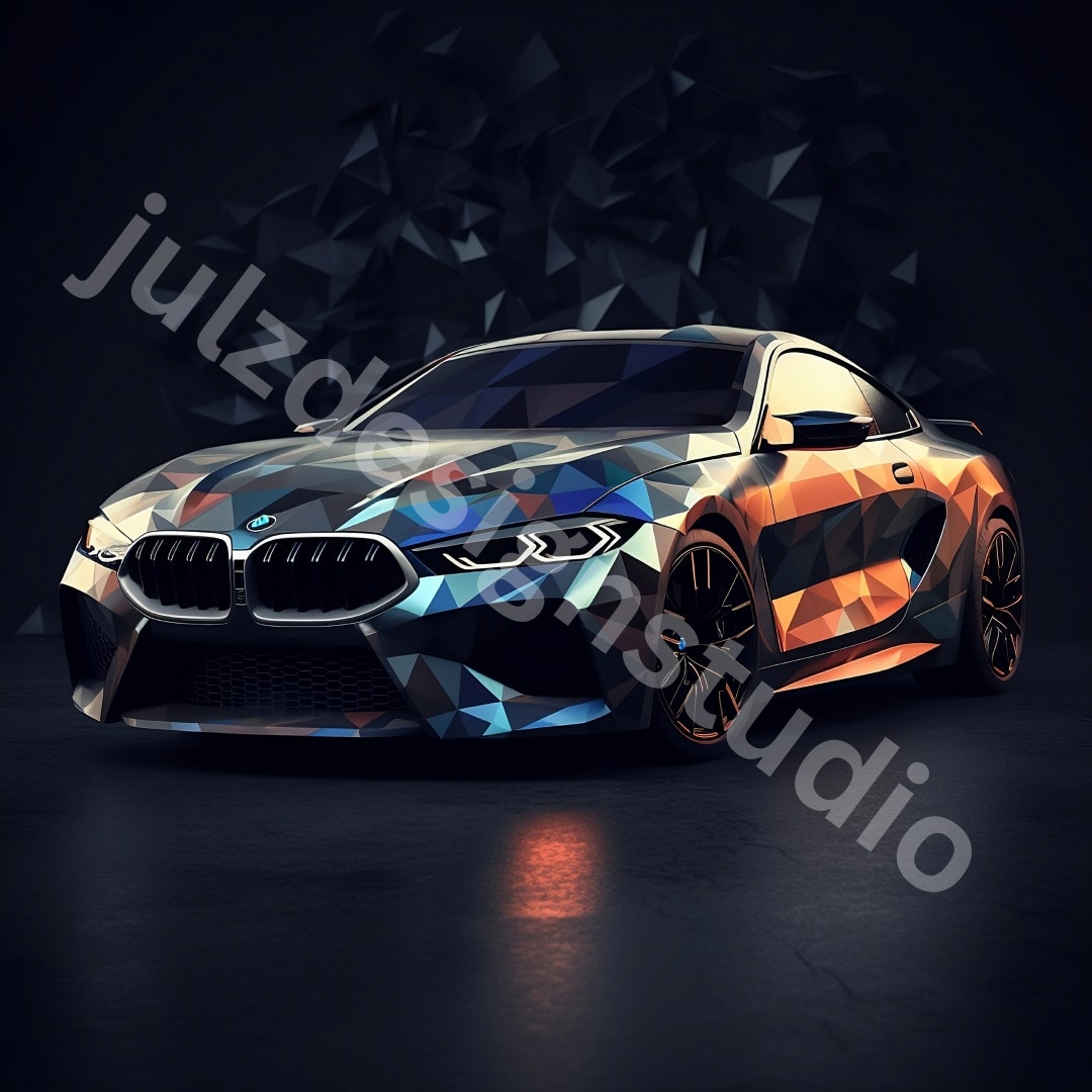 BMW M8 V2 Geometric Merge BMW Digital Print 4K - Etsy