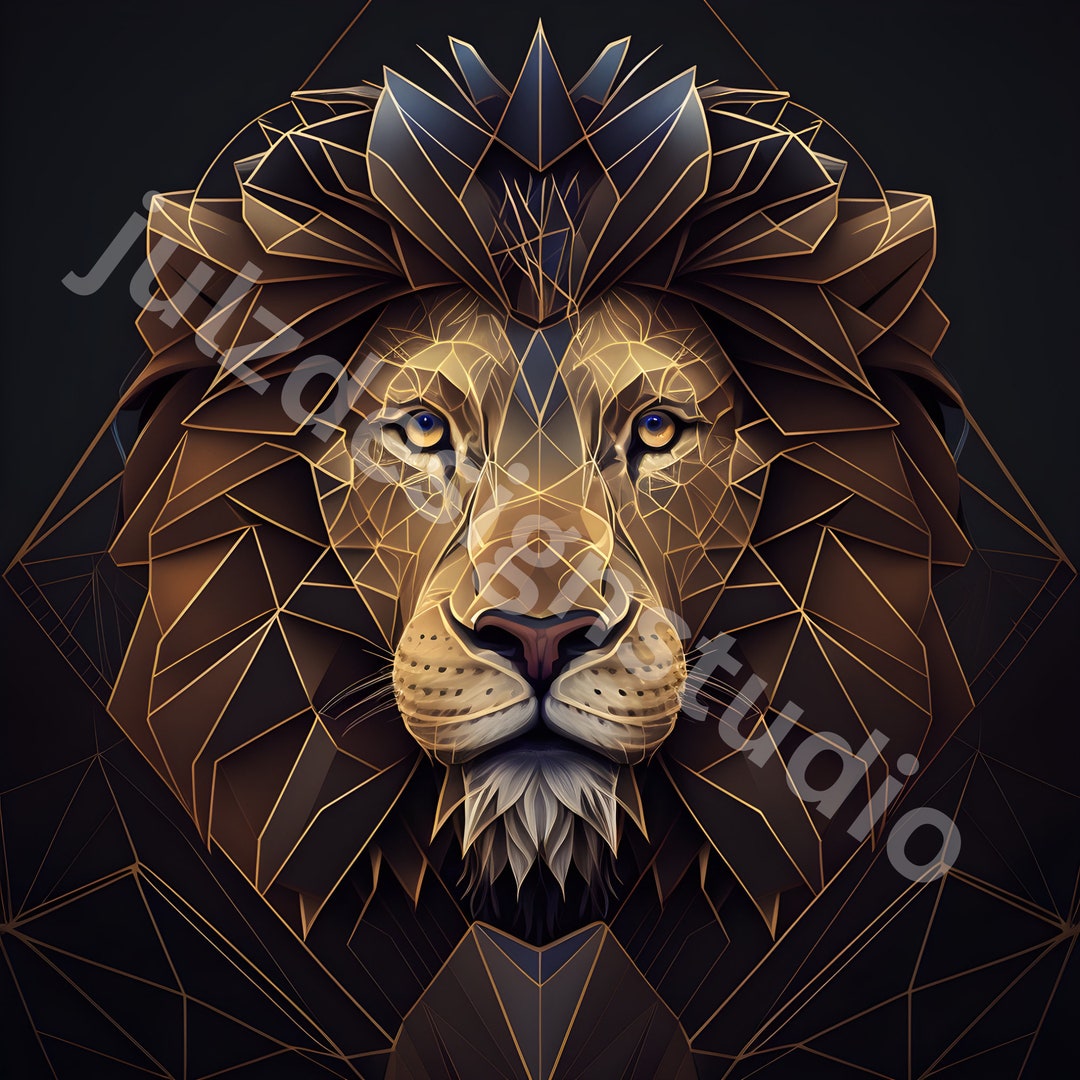 Zodiac Leo Geometric Zodiac Image Handy Background Image Zodiac Mural ...