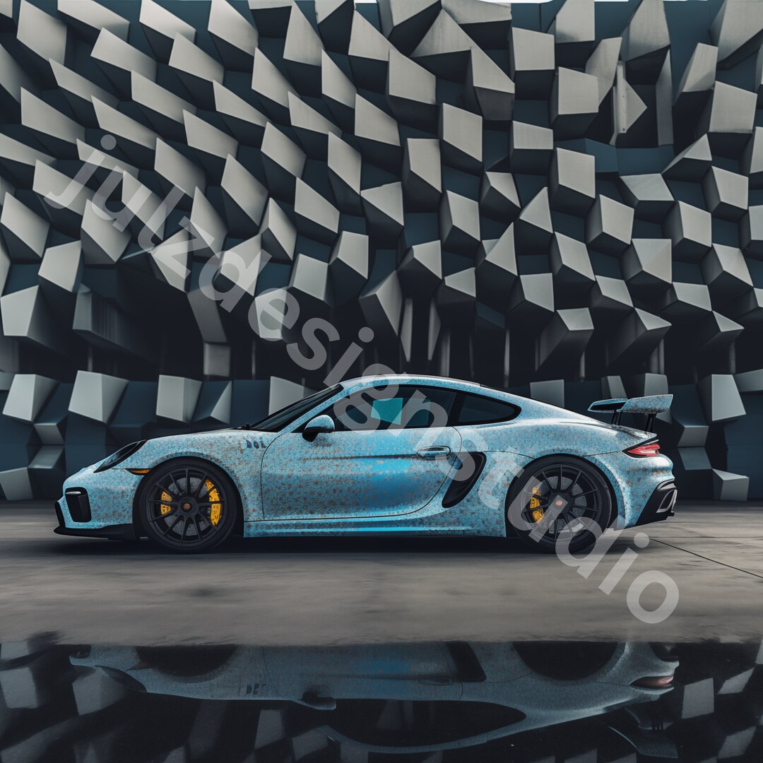 Porsche Cayman GT4 RS - Geometric Merge - V5 - Porsche Digital Print ...