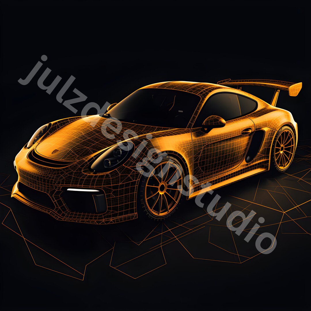Porsche Cayman GT4 RS - Geometric Merge - Porsche Digital Print - 4K - Etsy