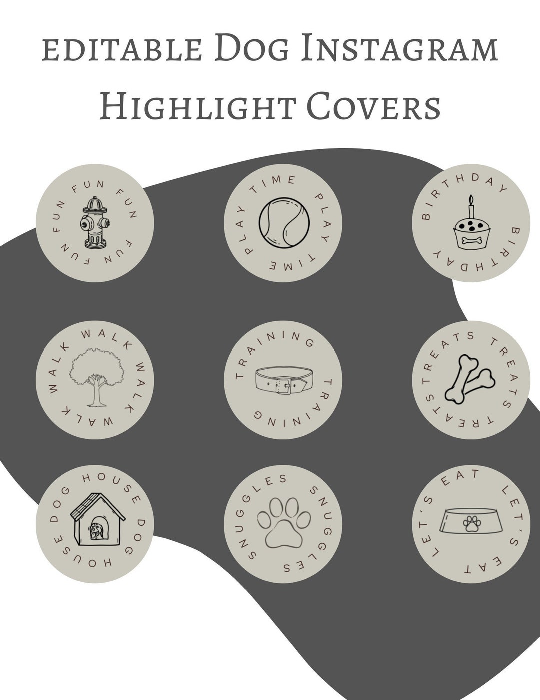 Buy Editable Dog Instagram Highlight Covers Canva Template, Pet ...