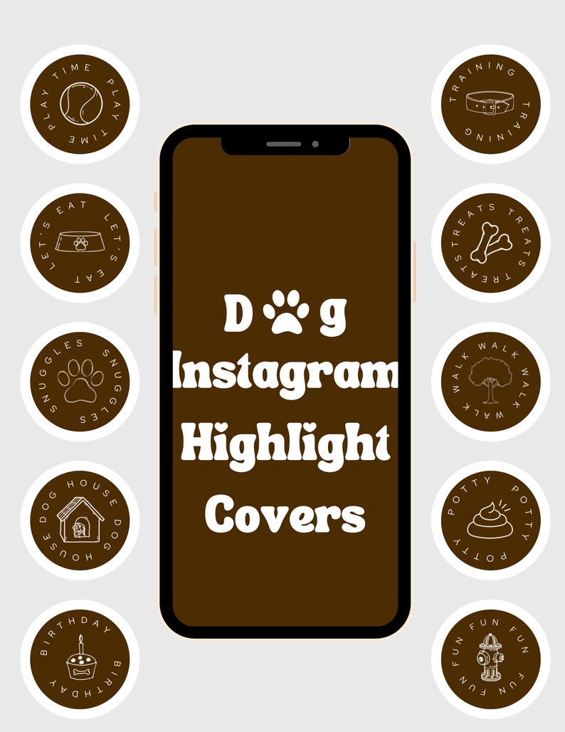 10 Dog Instagram Story Highlight Covers, Simple & Chic for a Neutral ...