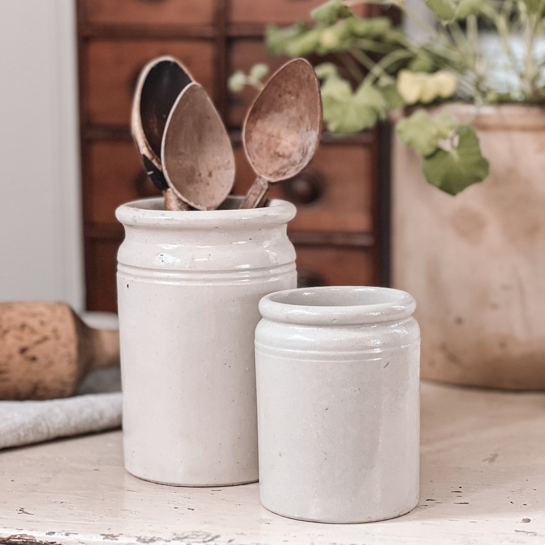 Pair of Antique English Stoneware Roll Top Marmalade Jars, Stoneware ...