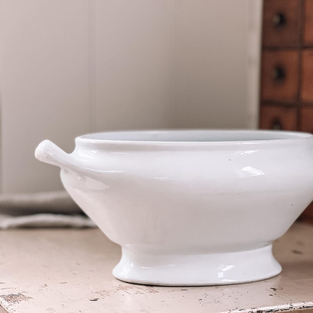 Antique Ironstone Footed Serving Dish, Handled Dish, Tureen | JW ...