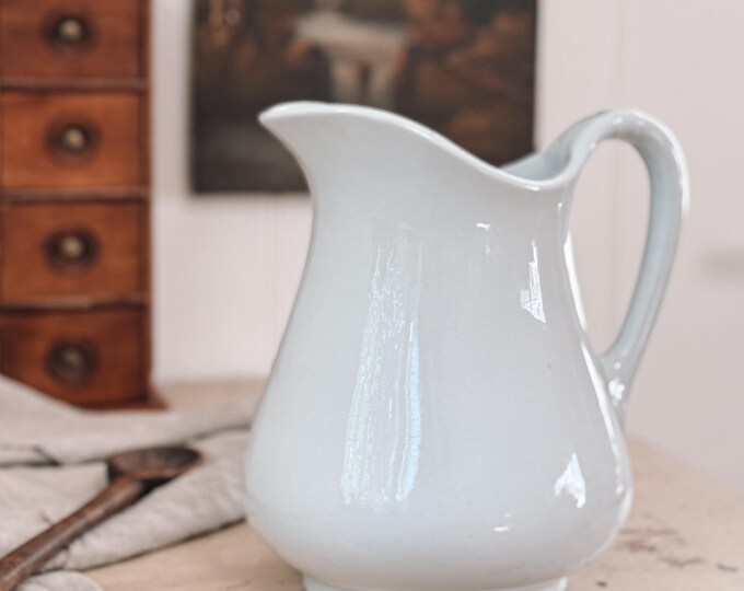 Antique English Ironstone Pitcher | Ironstone Water Jug | Antique White ...