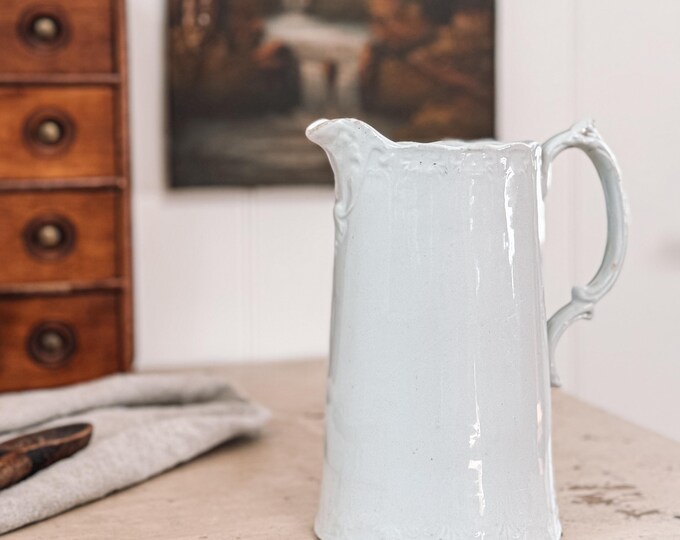 Antique English Ironstone Pitcher | Ironstone Water Jug | Antique White ...