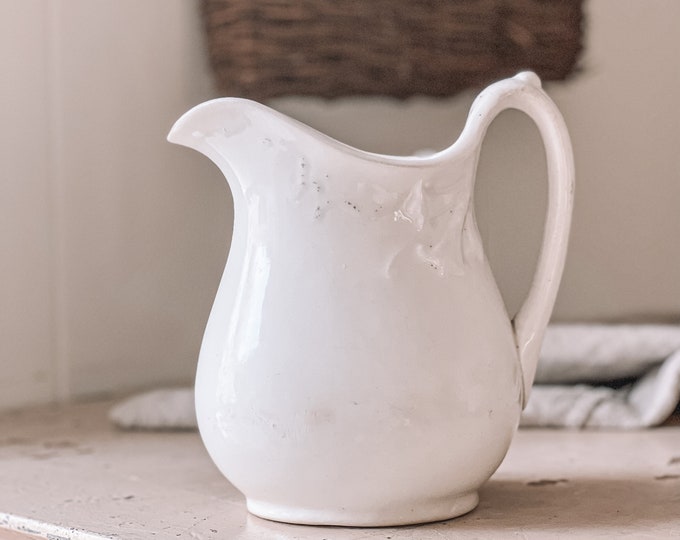Gorgeous Antique Ironstone Fat Belly Pitcher, Old Ironstone Pitcher ...