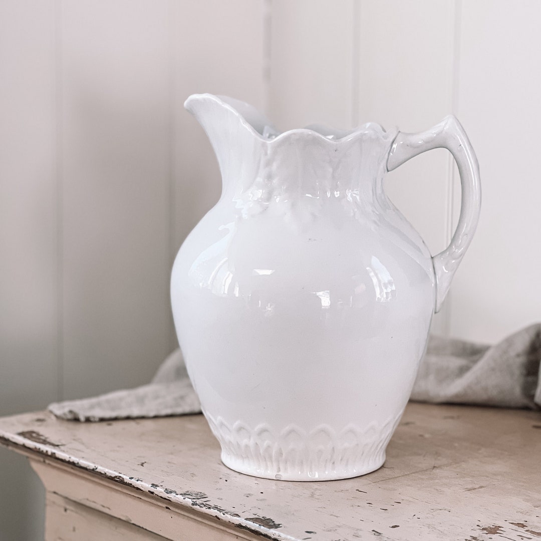Antique Ironstone Pitcher | Large Wash Basin Ironstone Pitcher | KTK ...