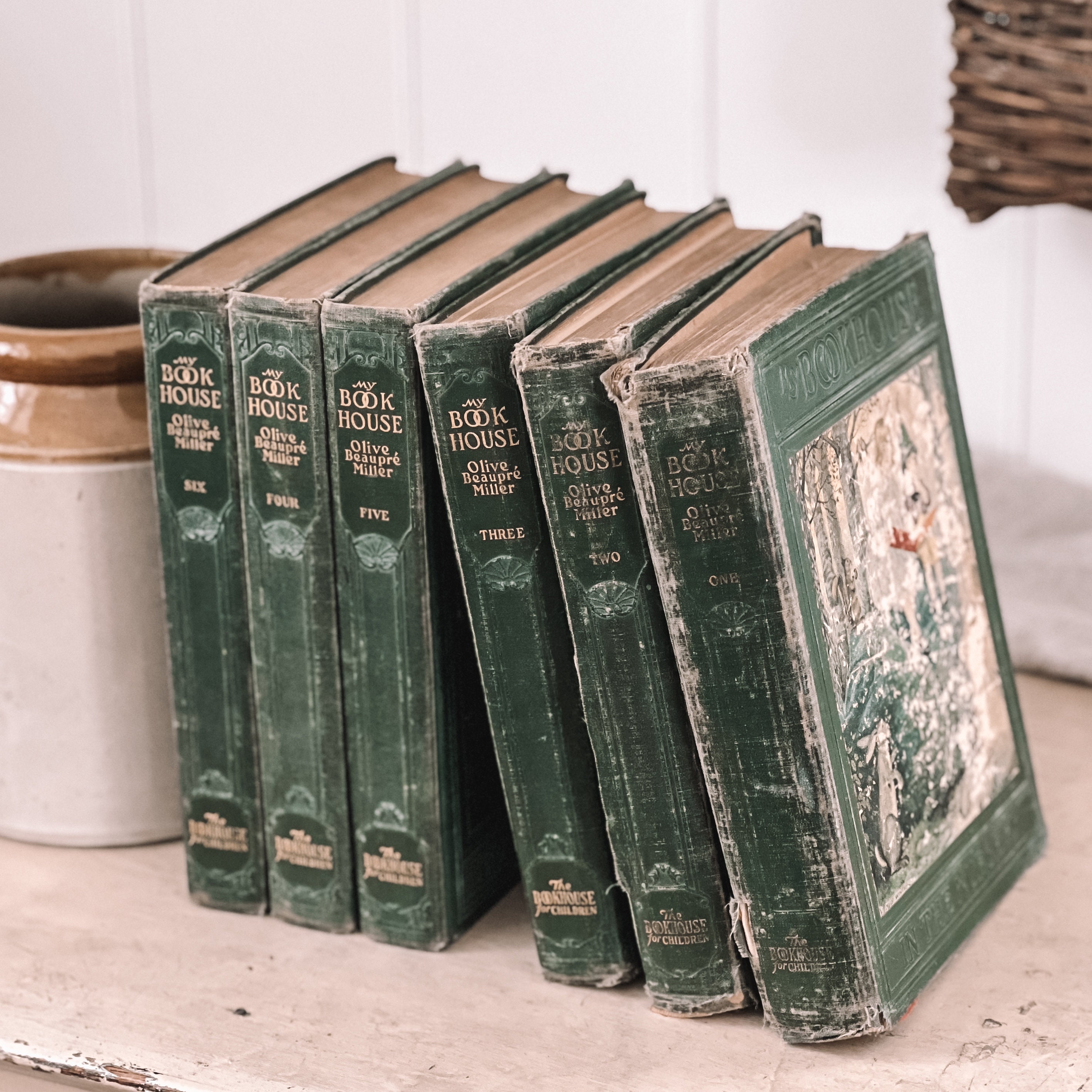 Antique Book Collection, Set of 6, My Bookhouse Series Books by Olive ...