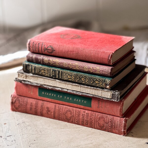 Vintage Book Stack - Etsy