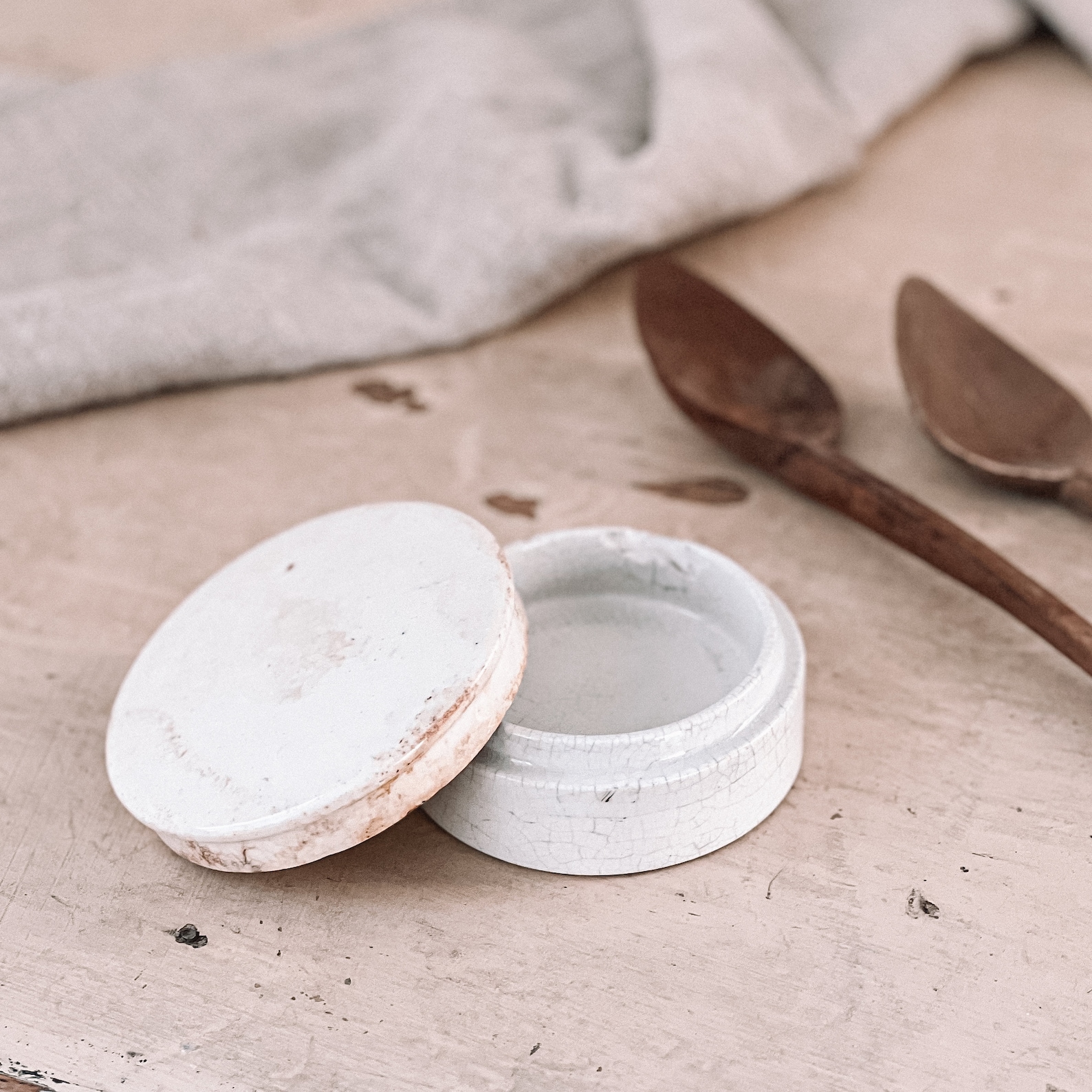 Antique English Ironstone Lidded Pot, Stained Crazed Jar, English Pot ...