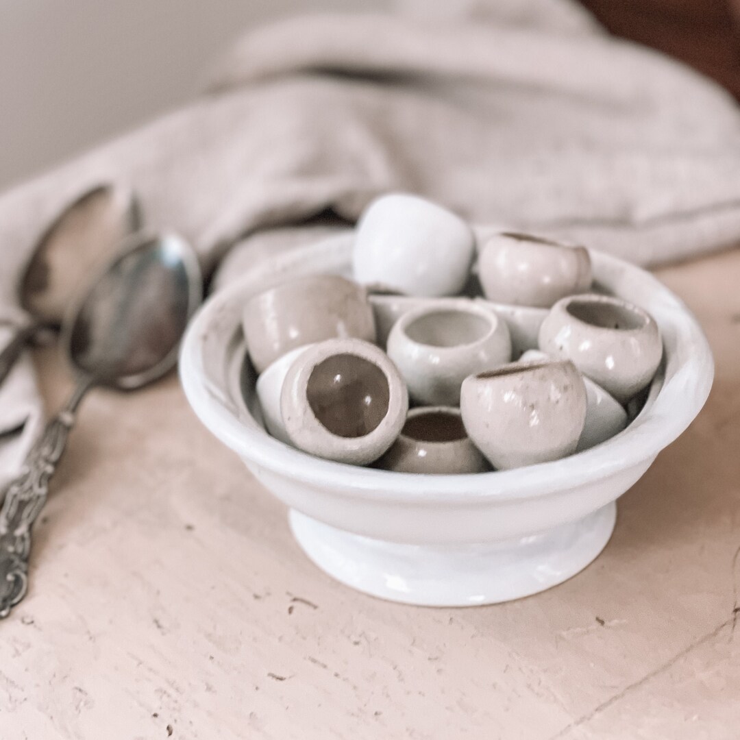 Collection of (12) Stoneware English Antique Escargot Pots | English ...