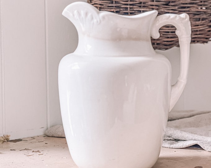 Gorgeous Antique Ironstone Extra Large Water Pitcher, Old E.B.P. Co ...