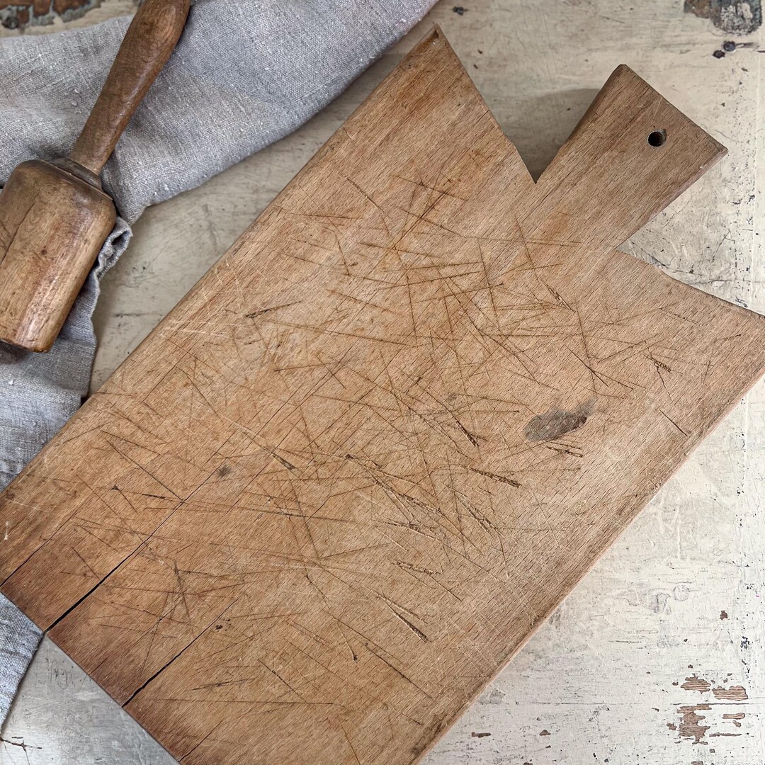 Large Antique French Chopping Board | Thick Rustic Wood Cutting Board ...