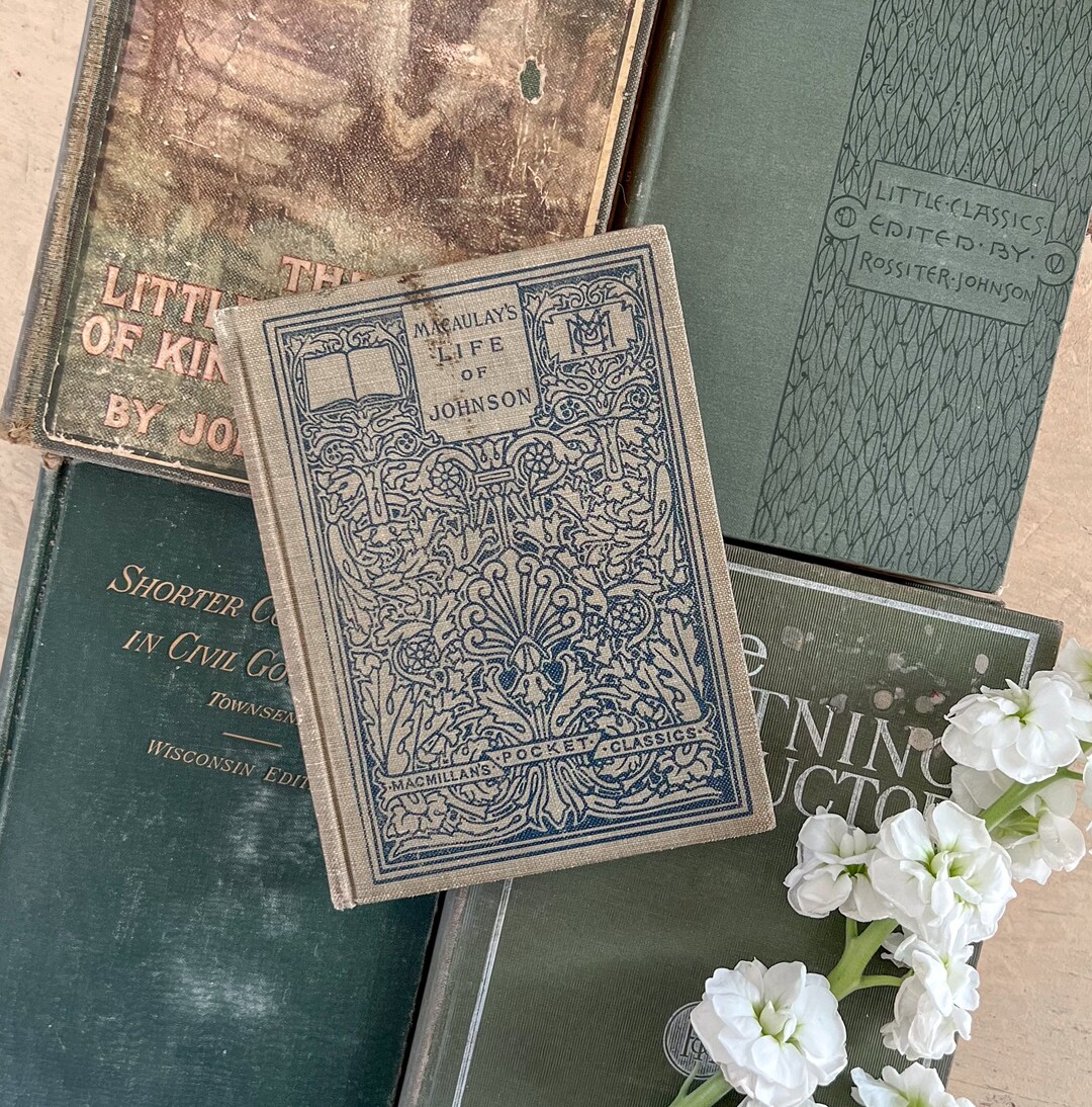 Antique Green Books Collection Set of 5 Time Worn Antique Green Books ...