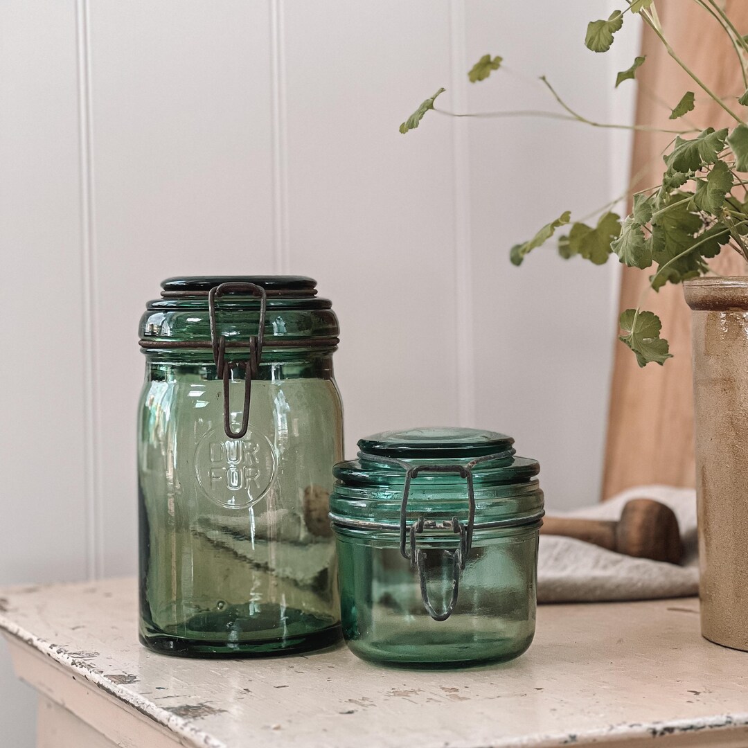 Antique French Green Glass Canning Jar, DURFOR, 1 1/2 L Antique ... Antique French Green Glass Canning Jar, DURFOR, 1 1/2 L Antique ...