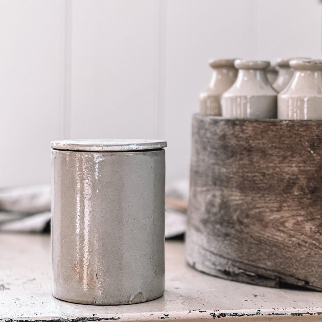 Antique English Stoneware Lidded Jar, Stoneware Jam Pot, English ...