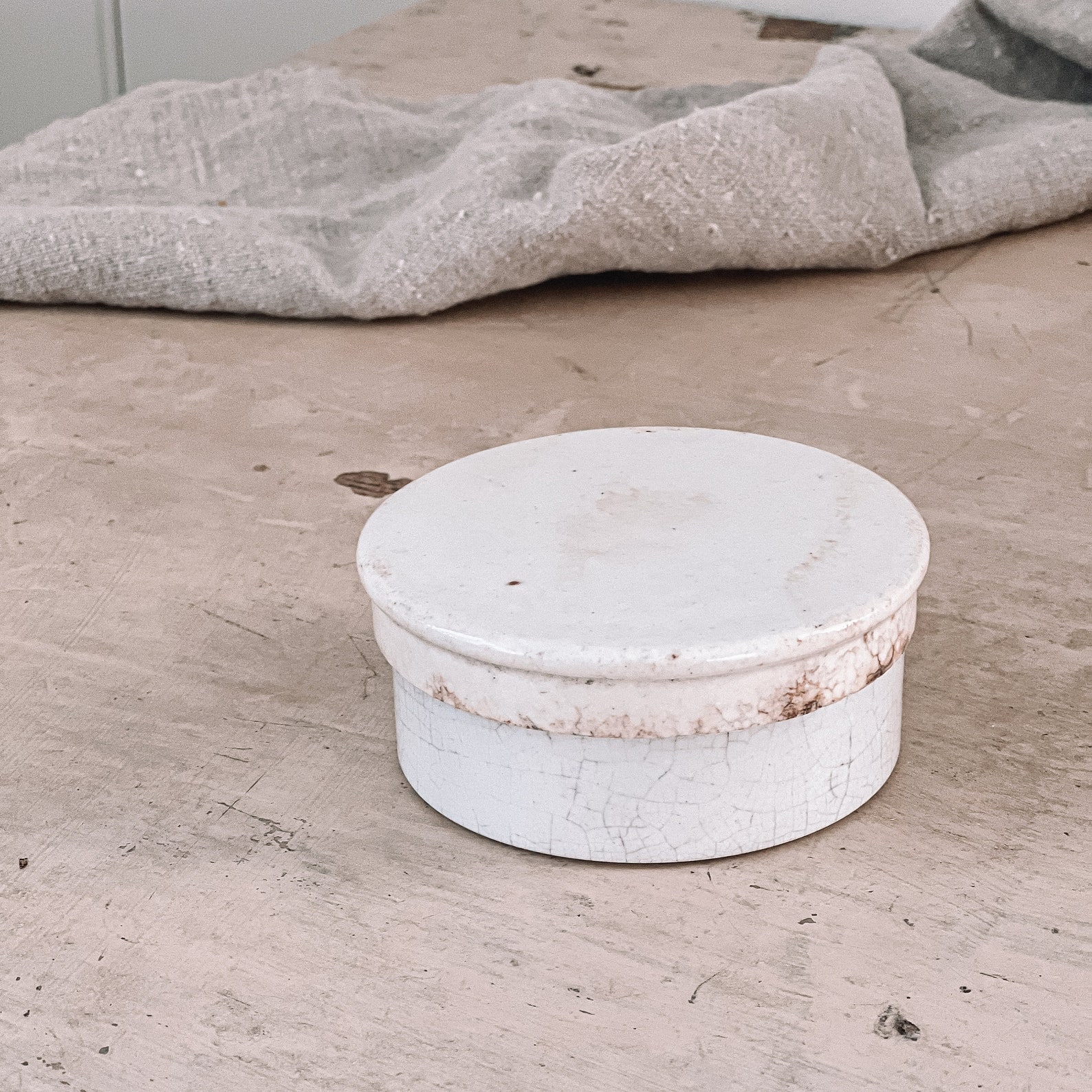 Antique English Ironstone Lidded Pot, Stained Crazed Jar, English Pot ...