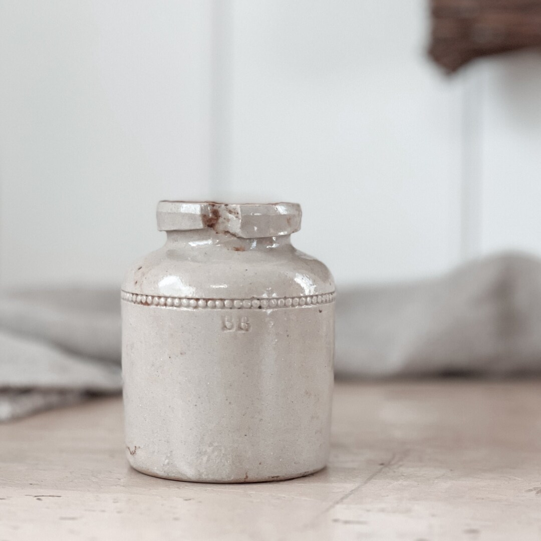 English Stoneware Caviar Pot Antique English Caviar Jar English ...