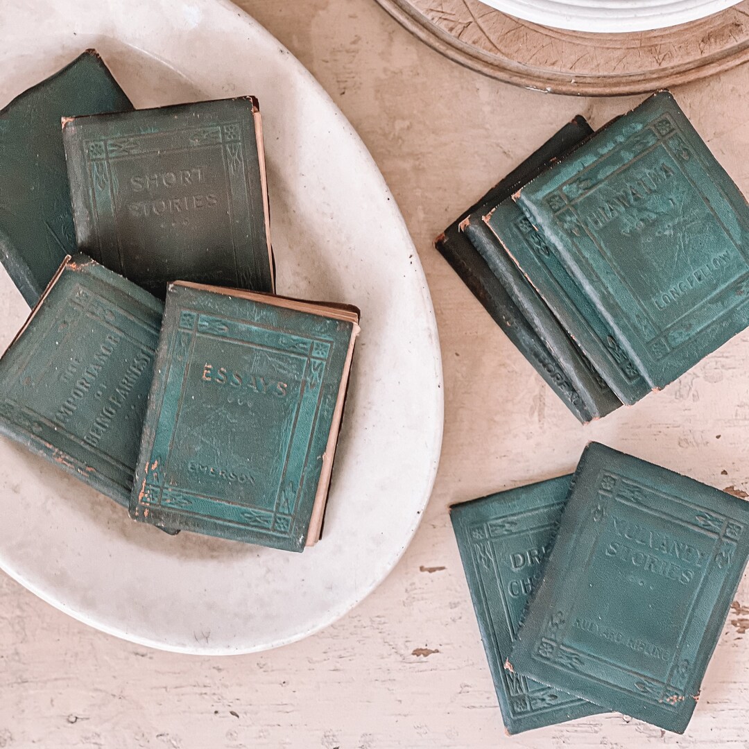 Set of 10 Little Leather Library Book Set Mini Book Set Shelf Decor ...