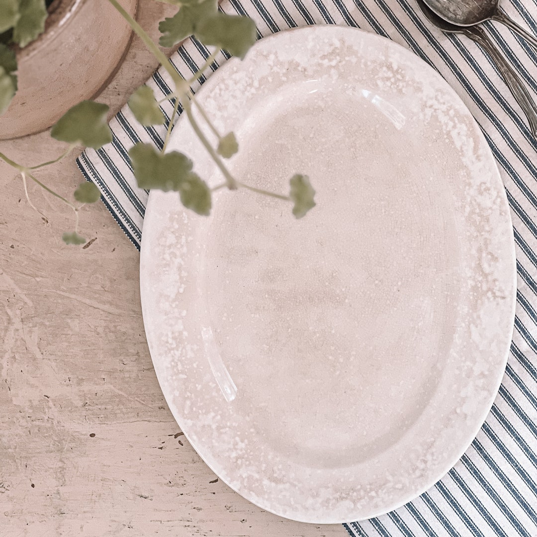 Stained and Crazed Ironstone Platter | Antique Ironstone Serveware ...