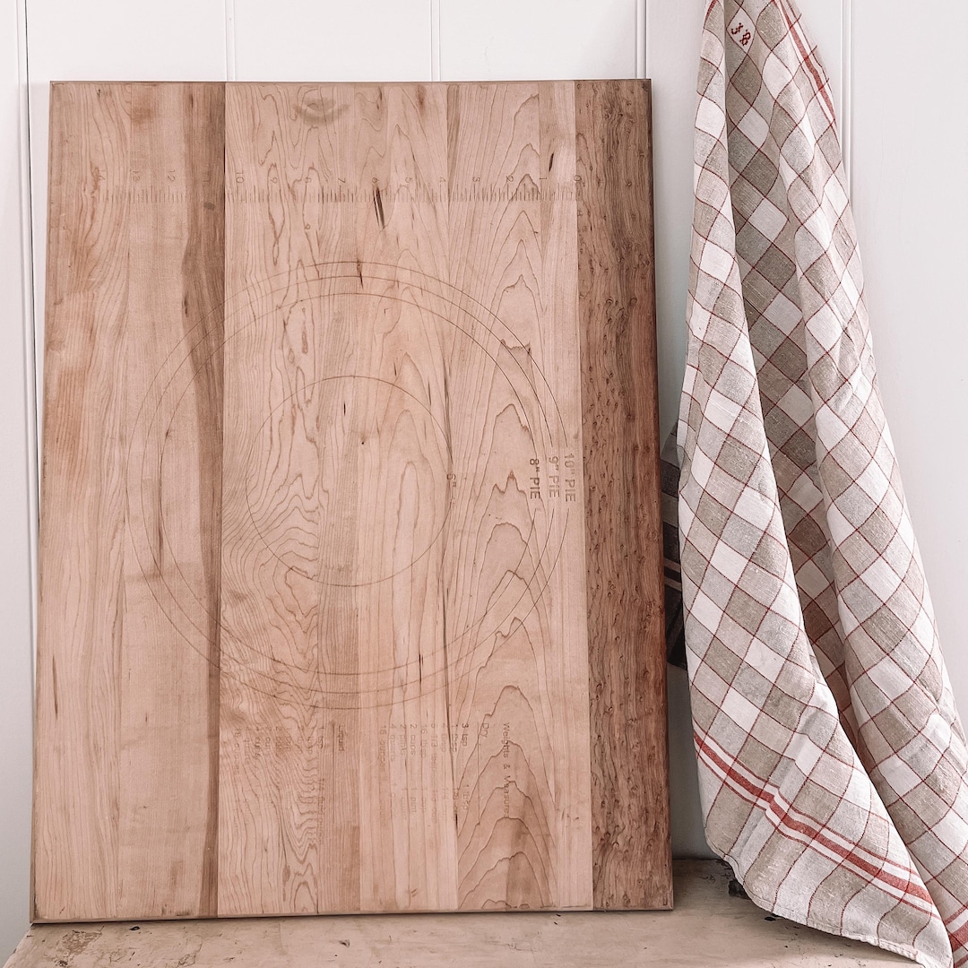 Vintage Large Wooden Pastry Board With Pie Measurements, Cutting Board ...